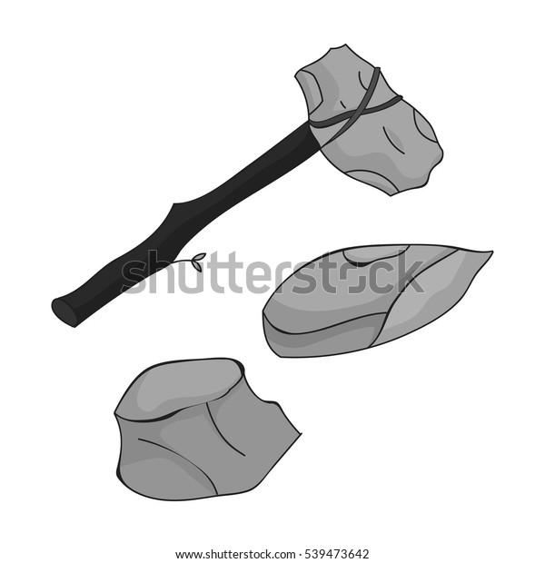 Stone Tools Icon Monochrome Style Isolated Stock Vector (Royalty Free ...