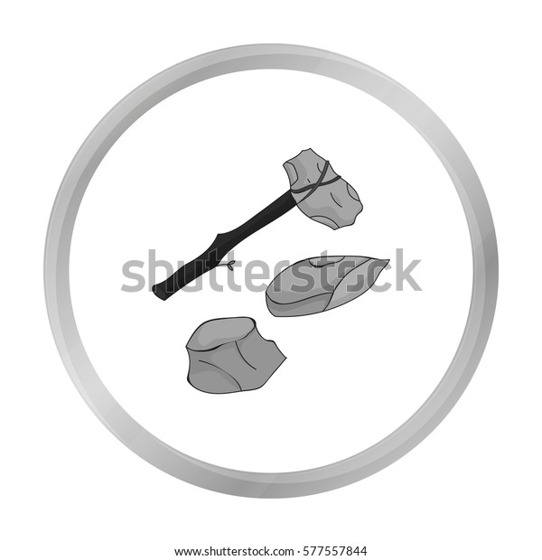 Stone Tools Icon Monochrome Style Isolated Stock Vector (Royalty Free ...