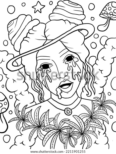 Stoner Trippy Coloring Page Fun Coloring Stock Vector (Royalty Free ...