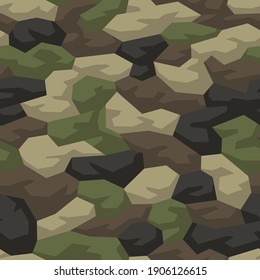Stones Camouflage Texture Seamless Pattern Abstract Stock Vector ...