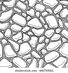 Stones Seamless Pattern Illustration Hand Draw Stock Vector (Royalty ...