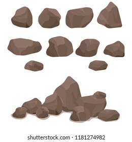 Rock Stone Set Cartoon Stones Rocks Stock Vector (Royalty Free) 435676405