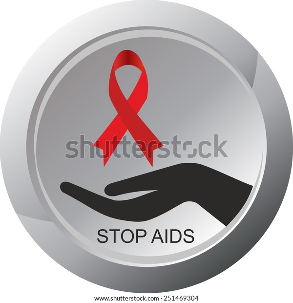 Stop Aids Sign Hand Red Ribbon Stock Vector (Royalty Free) 251469304 ...