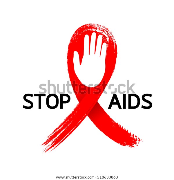 Stop Aids Sign White Hand Red Stock Vector (Royalty Free) 518630863 ...