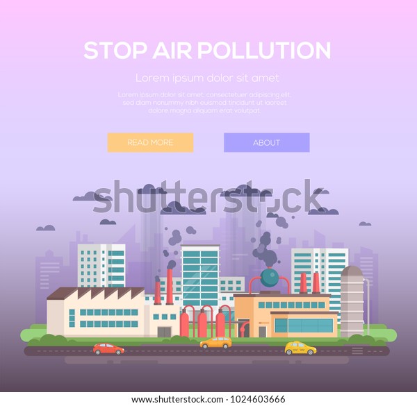 Stop Air Pollution Modern Flat Design Stock Vector (Royalty Free ...