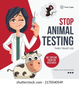 Stop Animal Testing Banner Design Template Stock Vector (Royalty Free ...