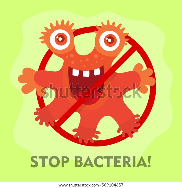Stop Bacteria Cartoon Vector Illustration No Stock Vector (Royalty Free ...