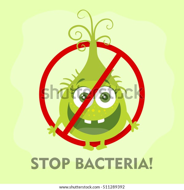 Stop Bacteria Cartoon Vector Illustration No Stock Vector (Royalty Free ...