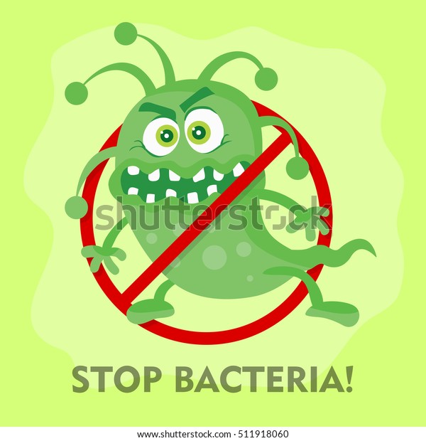 Stop Bacteria Cartoon Vector Illustration No Stock Vector (Royalty Free ...