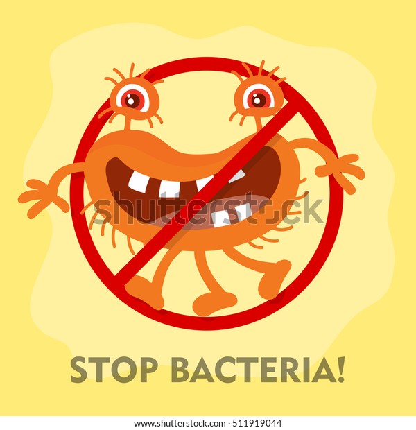 Stop Bacteria Cartoon Vector Illustration No Stock Vector (Royalty Free ...