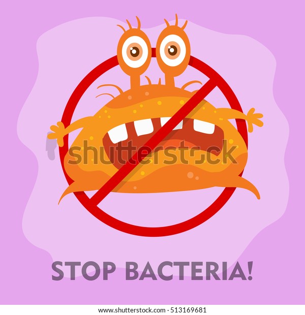 Stop Bacteria Cartoon Vector Illustration No Stock Vector (Royalty Free ...