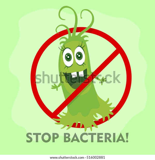 Stop Bacteria Cartoon Vector Illustration No: เวกเตอร์สต็อก (ปลอดค่า ...