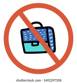 Stop Bag Sign Icon Restrict Symbol Stock Vector (Royalty Free ...