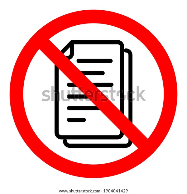Stop Ban Red Round Sign Document Stock Vector (Royalty Free) 1904041429 ...