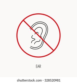 Stop Ban Sign Ear Icon Hear 库存矢量图（免版税）328520981 | Shutterstock