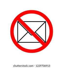 No Mail Sign On White Background: vector de stock (libre de regalías ...