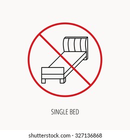 Stop Ban Sign Single Bed Icon Stock Vector (Royalty Free) 327136868 ...