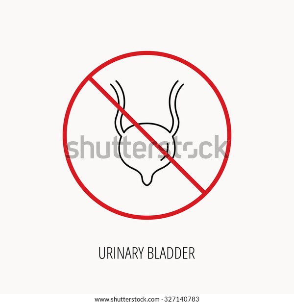 Stop Ban Sign Urinary Bladder Icon Stock Vector (Royalty Free ...