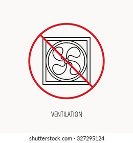 Stop Ban Sign Ventilation Icon Fan Stock Vector (Royalty Free ...