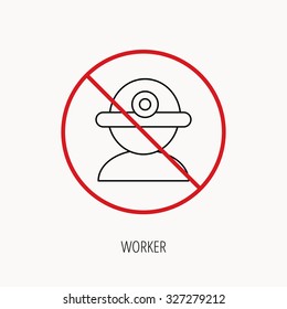 Stop Ban Sign Worker Icon Engineering Stock Vector (Royalty Free ...