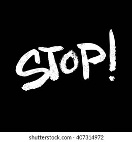 Stop Black White Lettering Decorative Letter: vector de stock (libre de ...