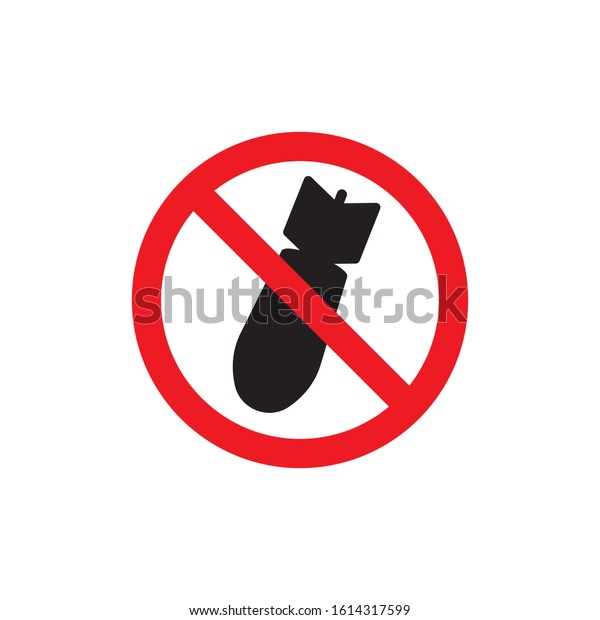 Stop Bombing Sign No War Sign Stock Vector (Royalty Free) 1614317599 ...