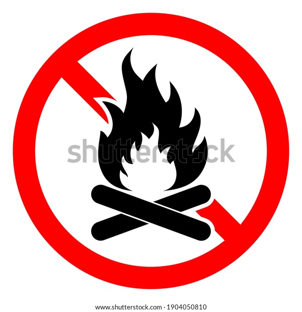 Stop Bonfire Icon No Fire Icon Stock Vector (Royalty Free) 1904050810 ...
