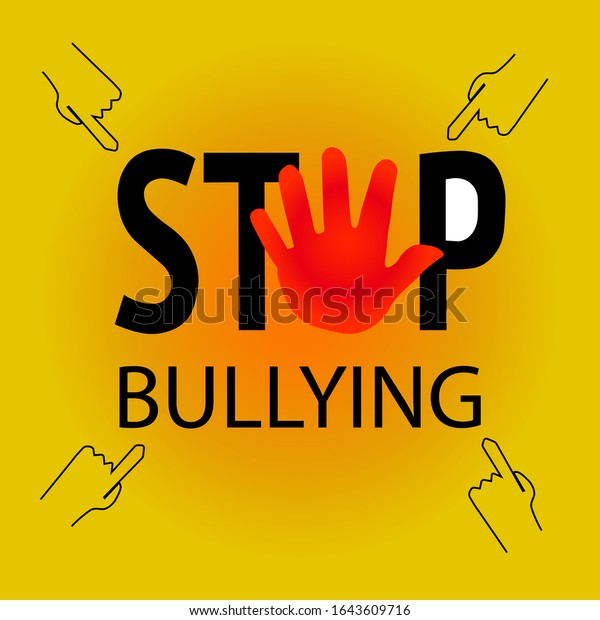 Stop Bullying Logo Vector Red Hand Stock Vector (Royalty Free ...