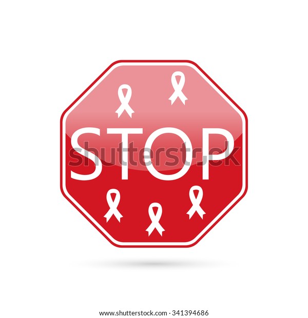 Stop Cancer Sign Ribbon Stock Vector (Royalty Free) 341394686 ...