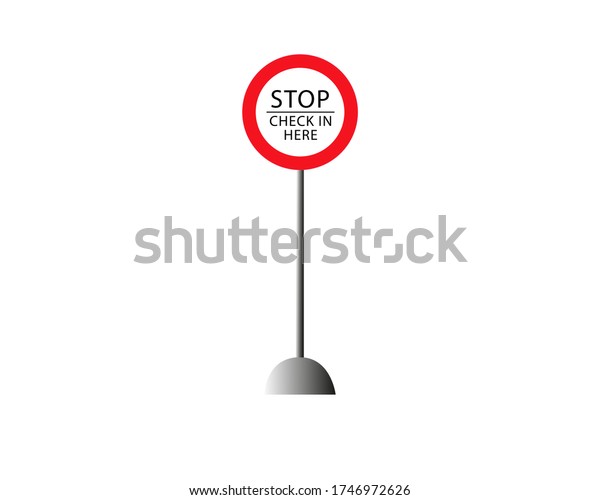 Stop Check Here Sign Isolated On Stock Vector (Royalty Free) 1746972626 ...
