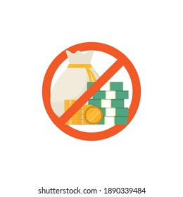 Stop Corruption Money Stop Sign Flat Stock Vector (Royalty Free ...