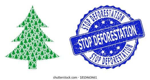 Stop Deforestation Corroded Round Stamp Seal Stock Vector (Royalty Free ...