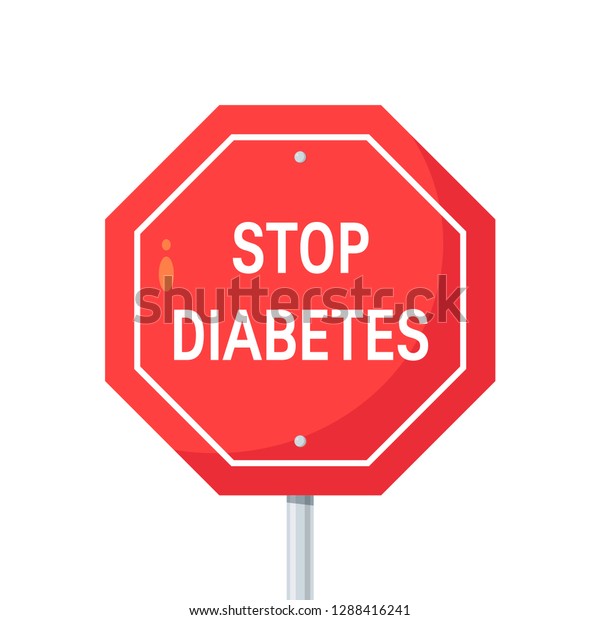 Stop Diabetes Concept Vector Illustration Flat: vector de stock (libre ...