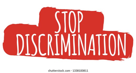 Stop Discrimination Banner Gender Equality Label Stock Vector (Royalty ...