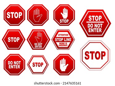 Stop Do Not Enter Sign Icon Stock Vector (Royalty Free) 2147635161 ...