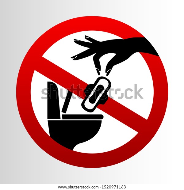 Stop Do Not Sanitary Napkins Toilet Stock Vector (Royalty Free ...