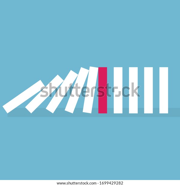 Stop Domino Effect Concept Vector Illustration: เวกเตอร์สต็อก (ปลอดค่า ...