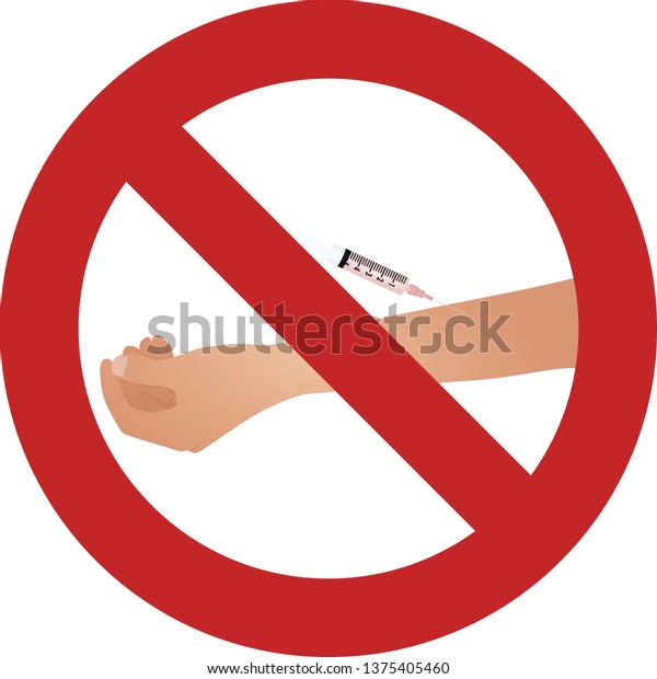 Stop Drug Concept Vector Illustration Stock Vector (Royalty Free ...