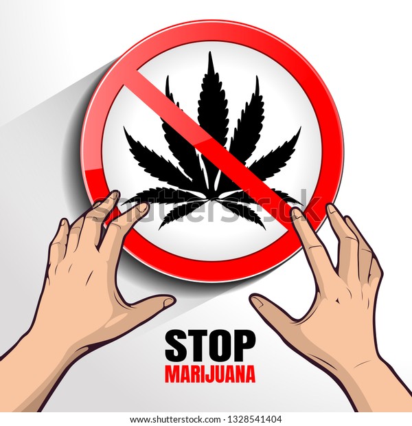 Stop Drugs Sign Marijuana Vector Illustration Stock Vector (Royalty ...