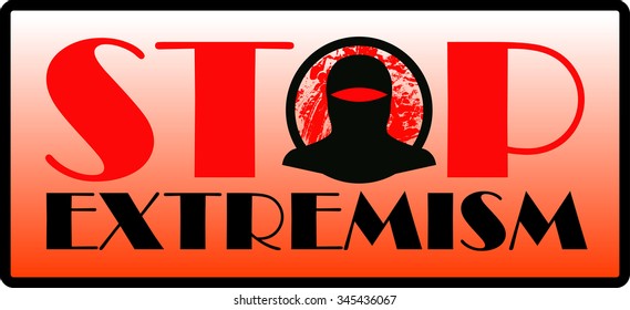 Stop Extremism Slogan Poster Icon Protest Stock Vector (Royalty Free ...