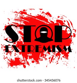Stop Extremism Slogan Poster Icon Protest 库存矢量图（免版税）345436076 ...