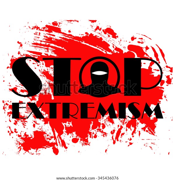 Stop Extremism Slogan Poster Icon Protest Stock Vector (Royalty Free ...