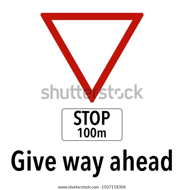 Stop Give Way Ahead Information Warning Stock Vector (Royalty Free ...