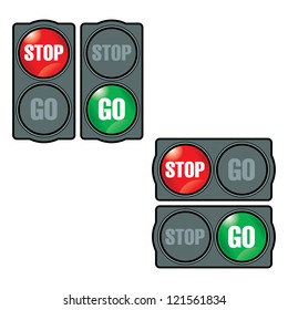Stop Go Traffic Light Sign Symbol Stock Vector (Royalty Free) 121561834 ...