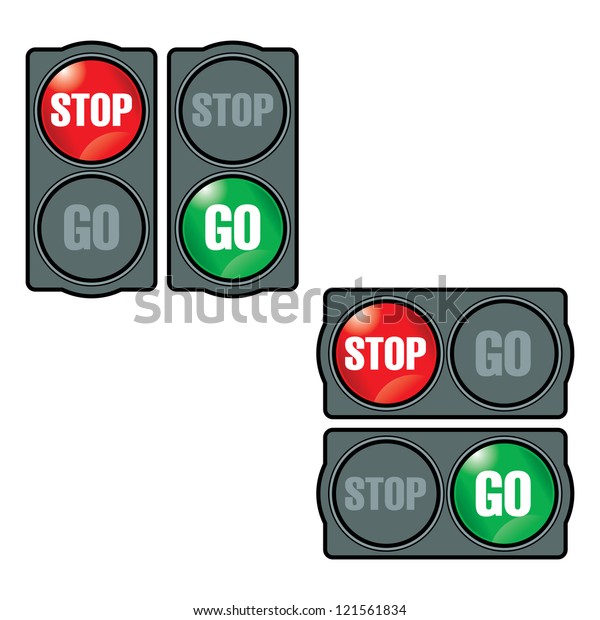 Stop Go Traffic Light Sign Symbol 스톡 벡터(로열티 프리) 121561834 | Shutterstock