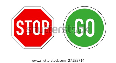 Stop Go Traffic Signs On White Stock Vector (Royalty Free) 27155914 ...