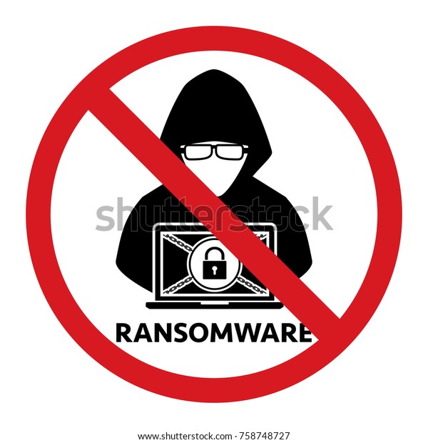 Stop Hacker Ransomware Forbidden Signal Icon Stock Vector (Royalty Free ...