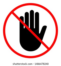No Hand Sign Isolated Vector Illustration Stock Vector (Royalty Free ...