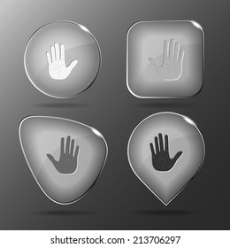 Stop Hand Glass Buttons Vector Illustration Stock Vector (Royalty Free ...