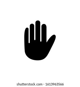 Stop Hand Icon Black Flat Design Stock Vector (Royalty Free) 1613963566 ...